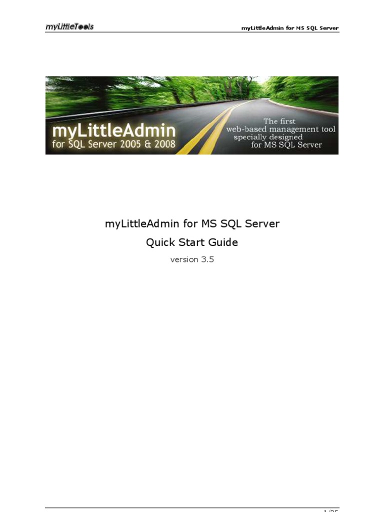 Mylittleadmin For Ms SQL Server Quick Start Guide | Download Free PDF | Microsoft Sql Server ...
