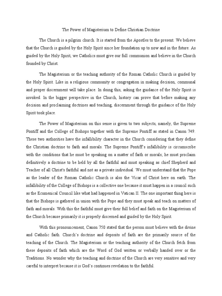 The Power of Magisterium | Download Free PDF | Catholic Church | Pope