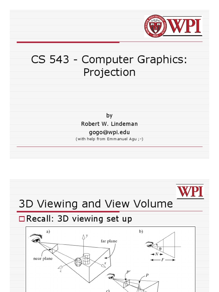 Cs543 15 Projection 1up | PDF | Classical Geometry | Mathematical Objects