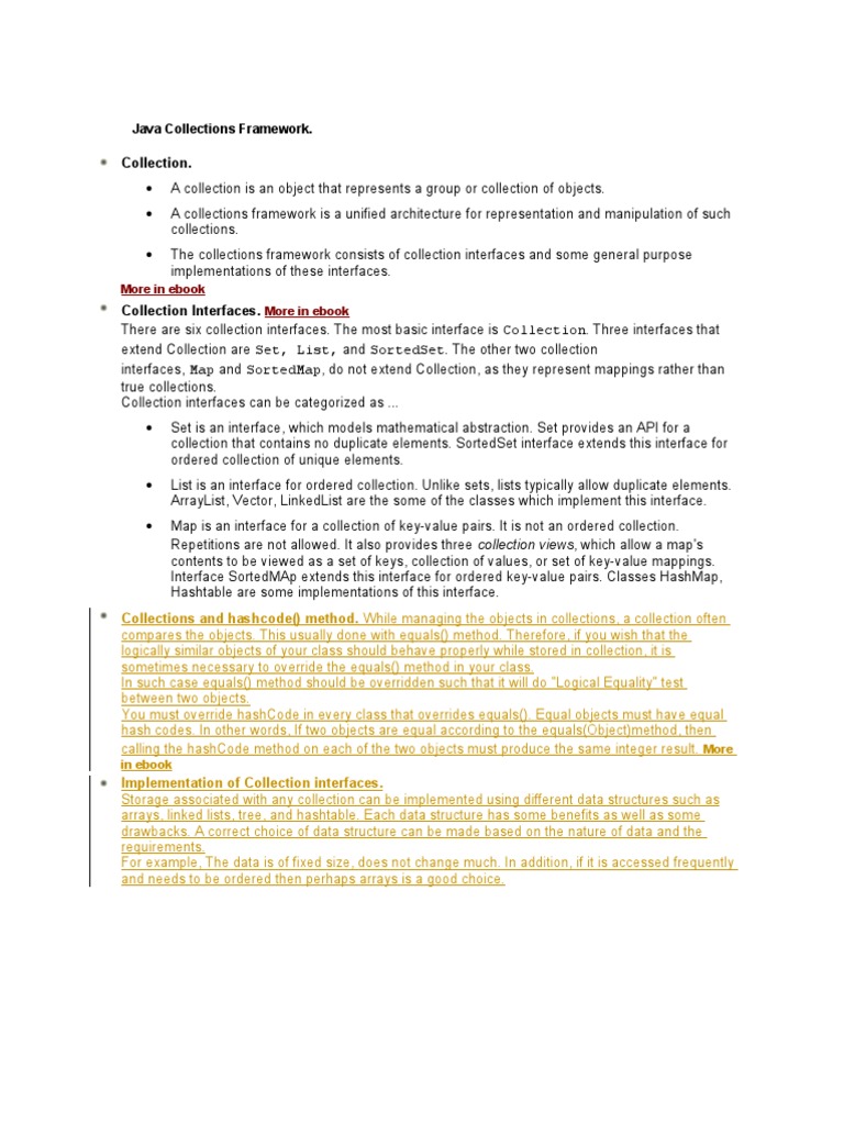 Java Collections Framework | PDF | Application Programming Interface | Array Data Structure