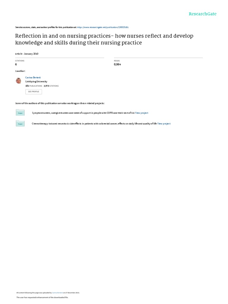 Reflection in and On Nursing Practices - How Nurses | PDF | Nursing ...