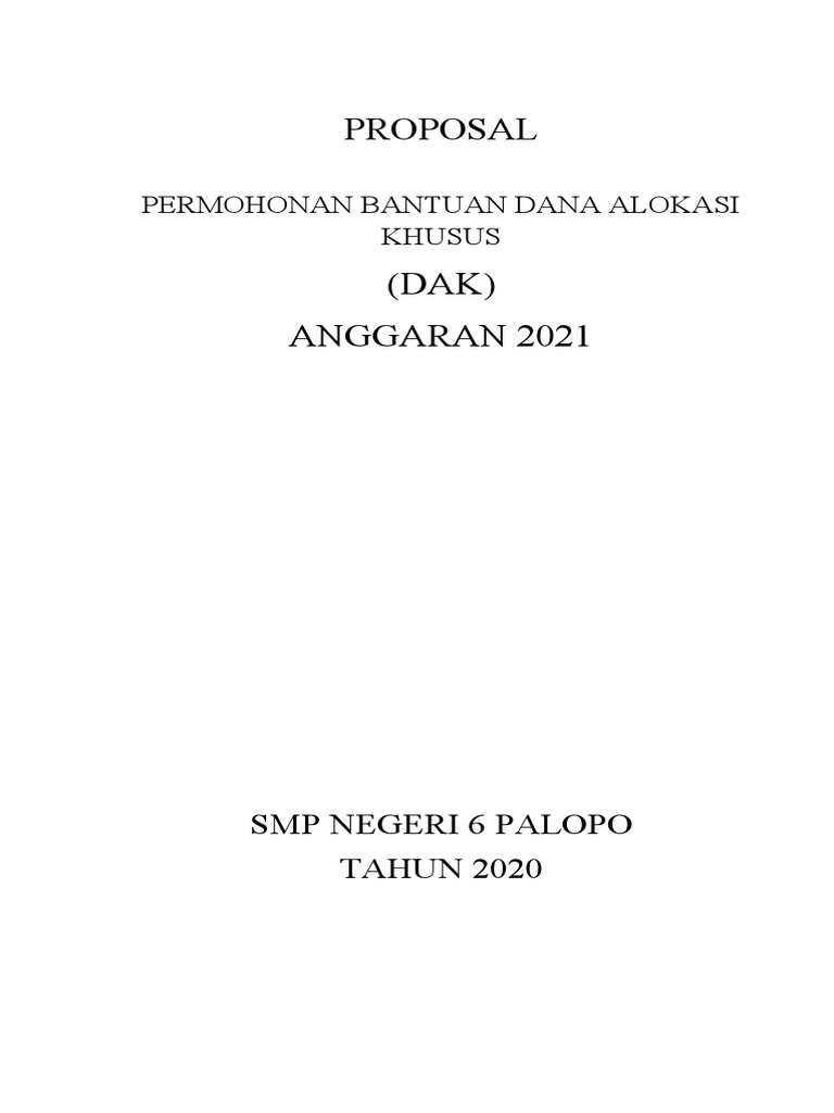 Contoh - Proposal - DAK - Rehab - Ruang - Kelas Edit | PDF