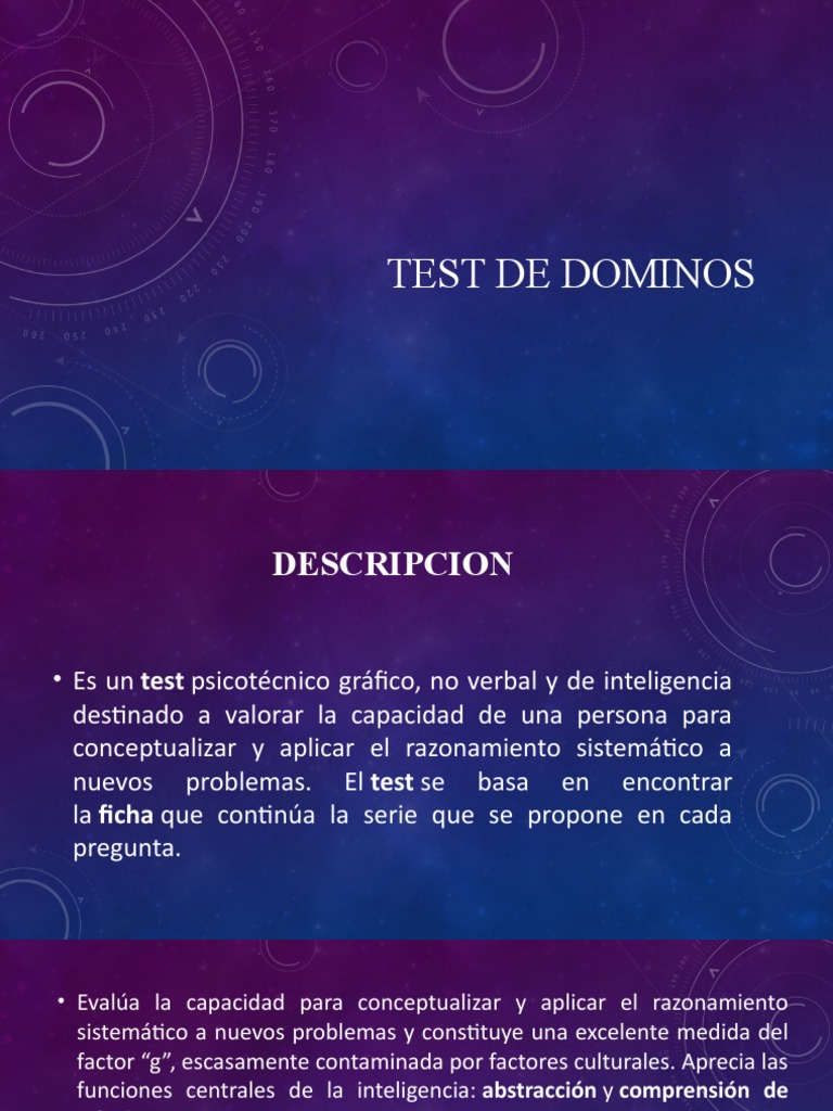 Test de Dominos | PDF | Inteligencia | Neurociencia