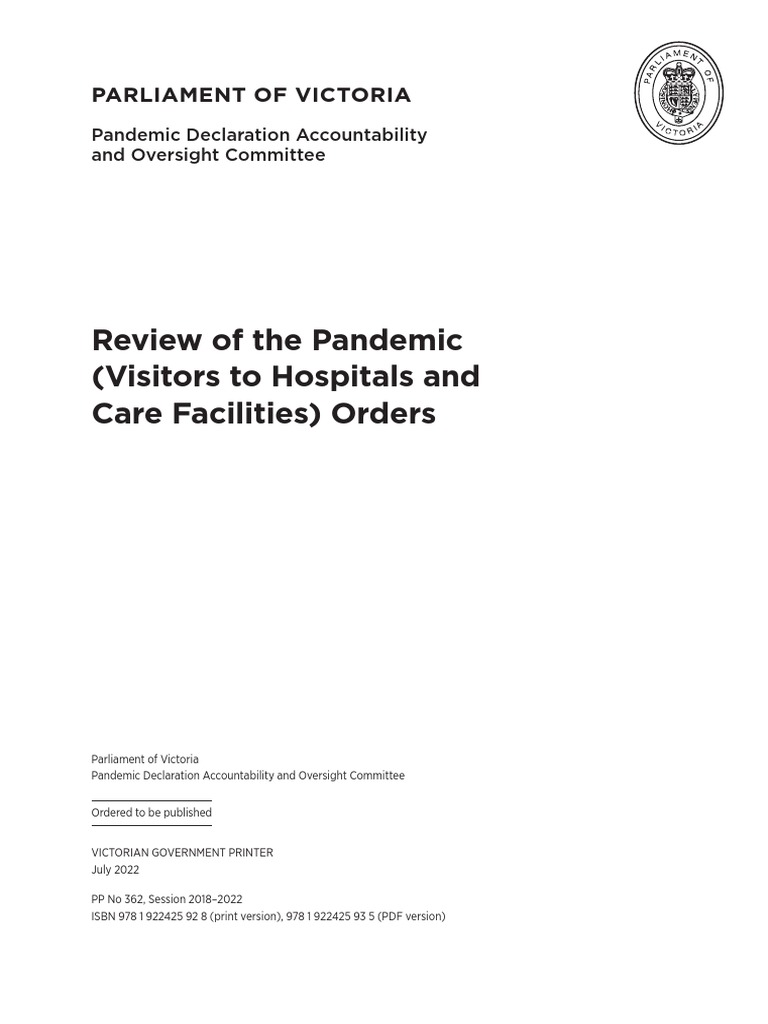 Review of Pandemic Visitor Orders in Victoria | PDF | State Of ...