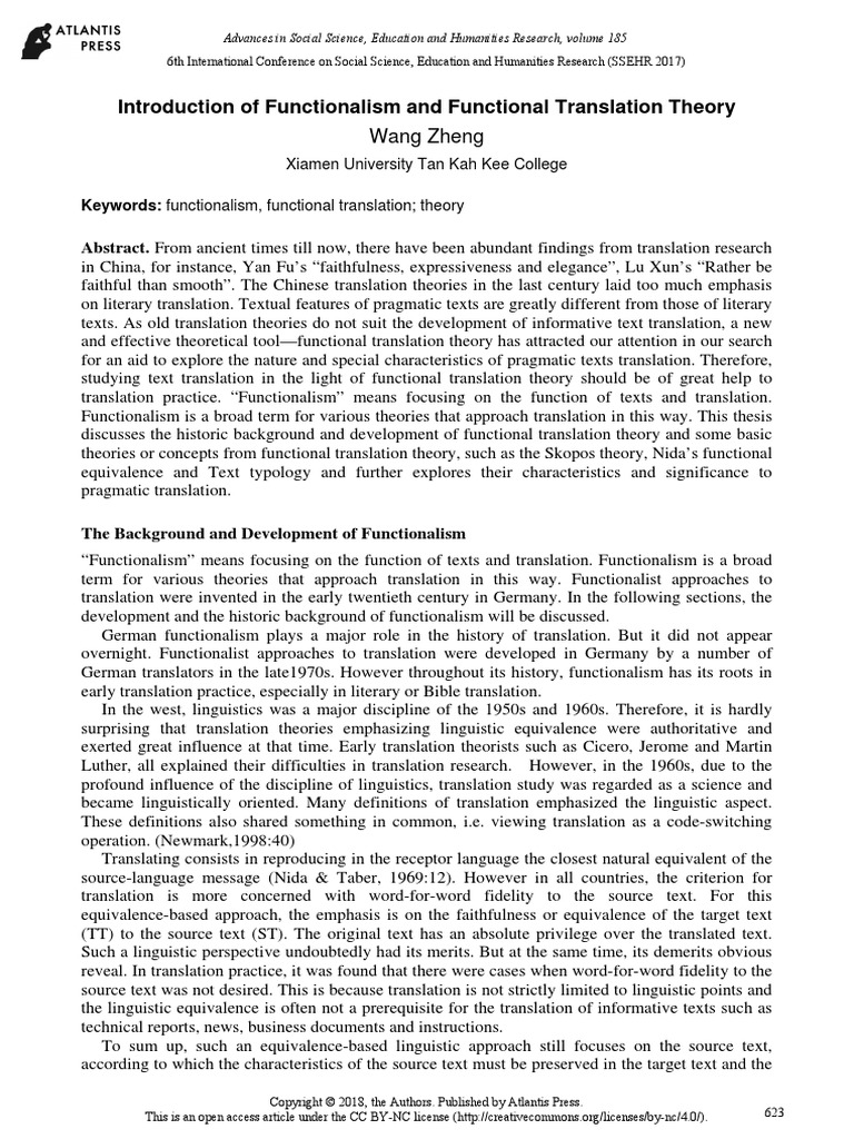 Introduction To Functionalism Theory | PDF | Translations | Linguistics