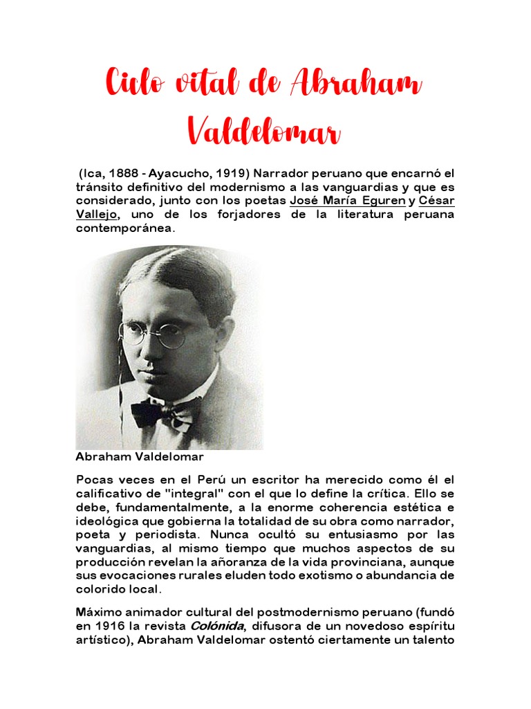 Ciclo Vital de Abraham Valdelomar | PDF | Clásicos