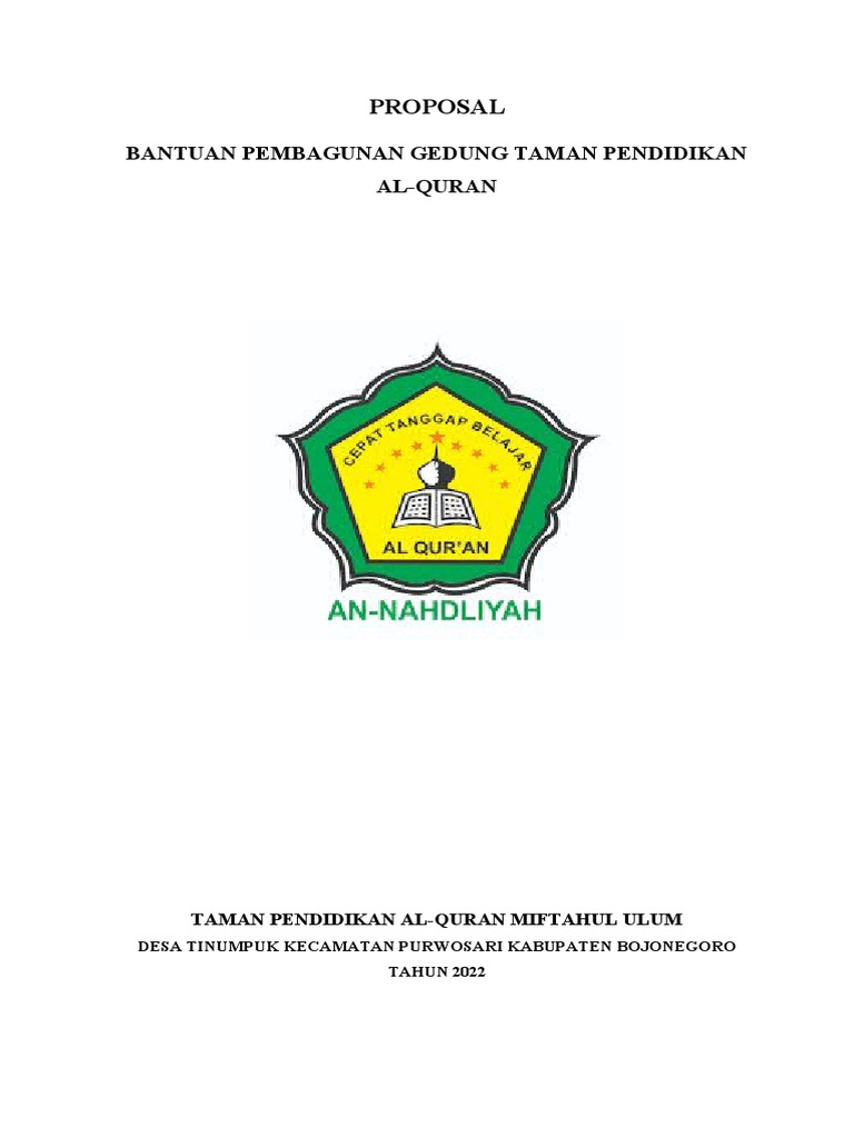 Contoh Proposal - Provinsi - Masluhan | PDF