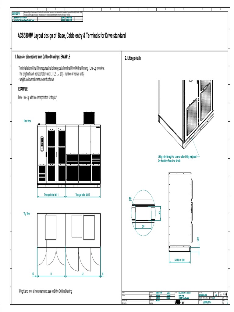Layout Design of Base, Cable Entry & Terminals For Drive Standard | PDF