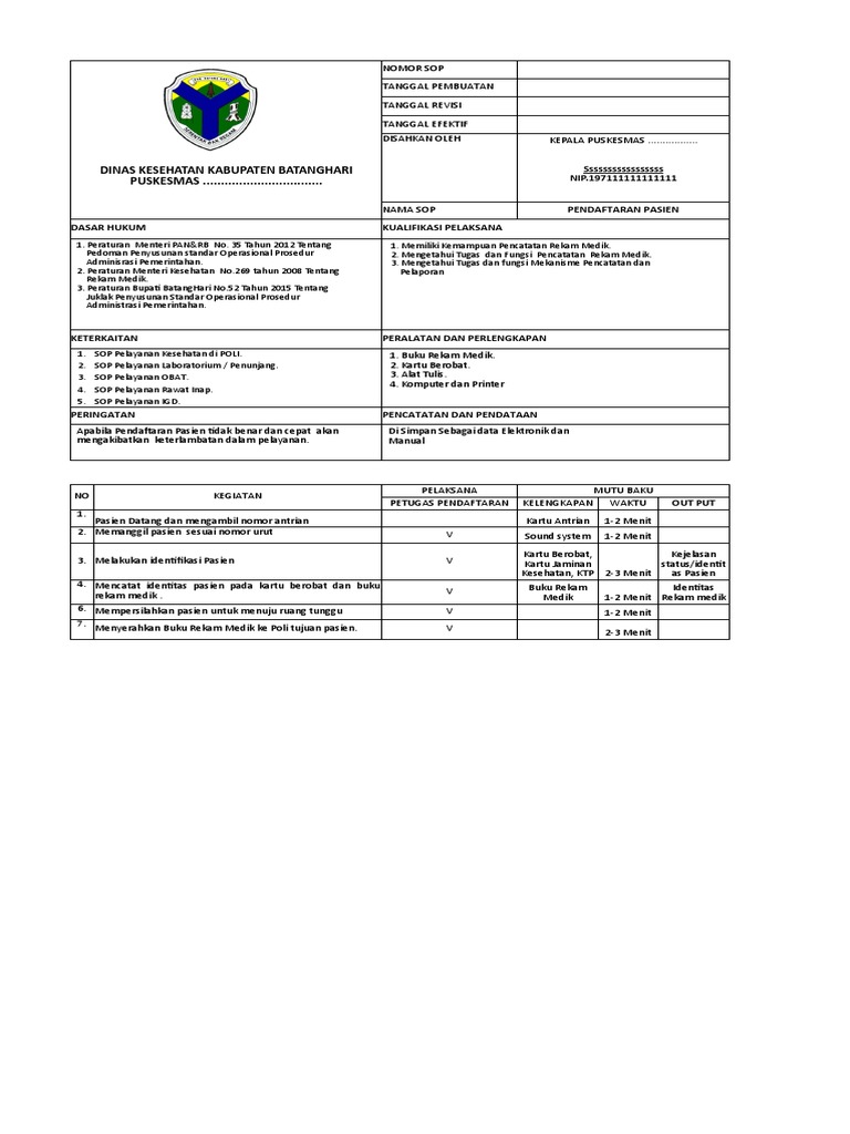 Format Sop AP | PDF