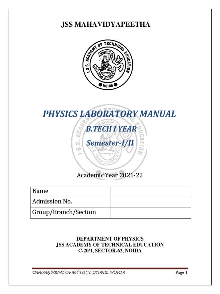 B.Tech Physics Lab Manual for First Year | PDF | Electrical Resistivity ...