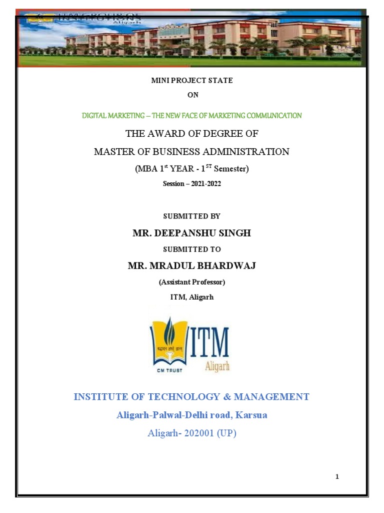 A Project On Digital Marketing The New F | PDF | Digital Marketing ...