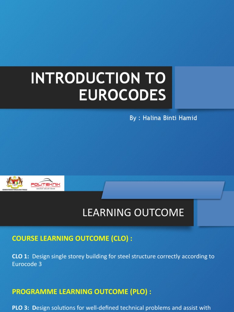 Introduction To Eurocodes: By: Halina Binti Hamid | PDF | European Union | Strength Of Materials