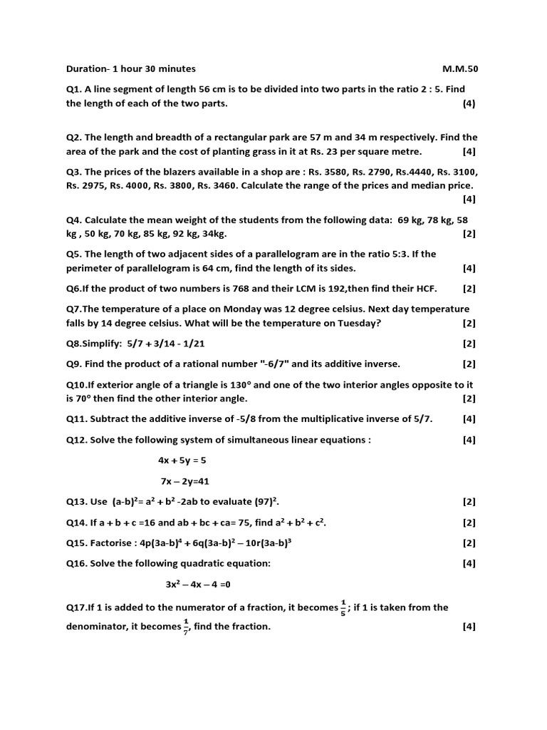 Math Test (1) Cms Asf | PDF | Algebra | Mathematics