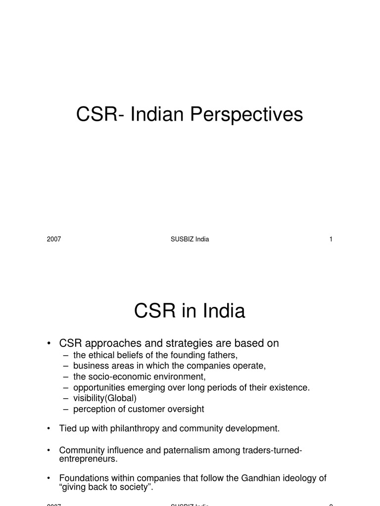 Raghu Iyer CSR in India | PDF