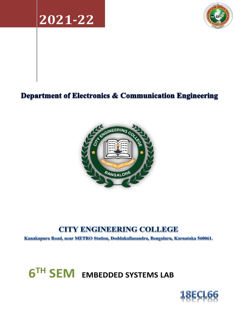 Embedded Systems Lab Manual 2021-22 | PDF | Arm Architecture | Computer ...