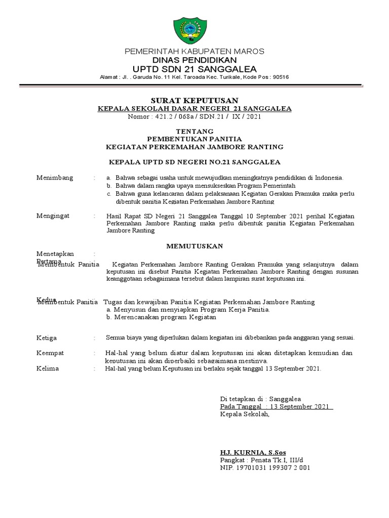 SK Panitia Jamran 2021 | PDF