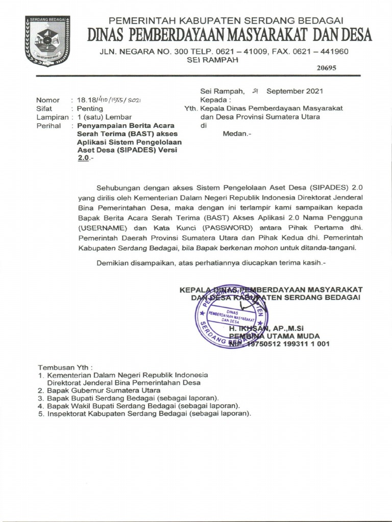 Surat Bast Kabupaten Sei Rampah | PDF