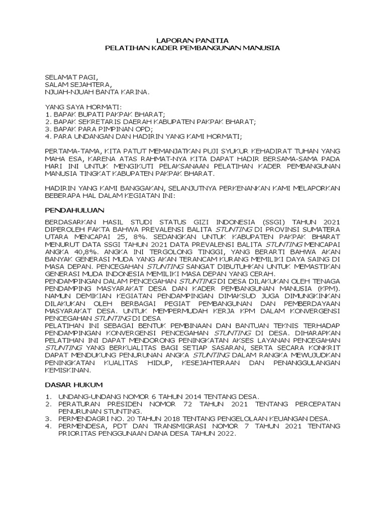 Contoh Laporan Panitia | PDF