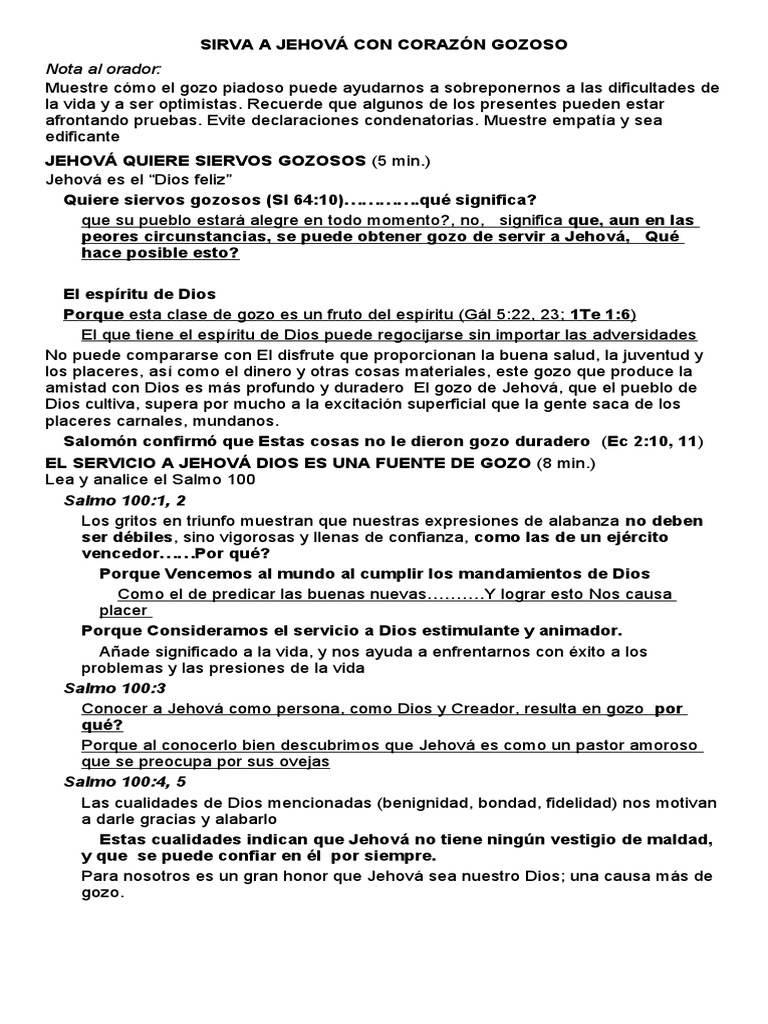 Sirva A Jehová Con Corazón Gozoso | PDF | Dios | Salmos