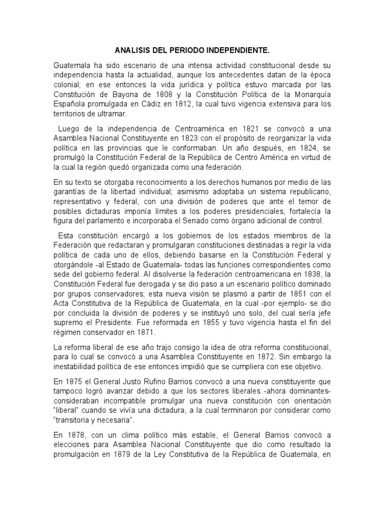 Periodo Independiente | PDF | Constitución | Federación