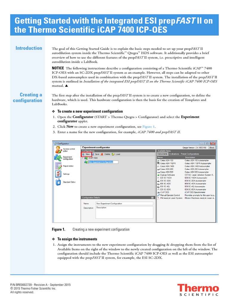 BRE0002739 iCAP 7400 ICP-OES prepFAST II Getting Started Guide Rev A | PDF | Calibration | Parts ...