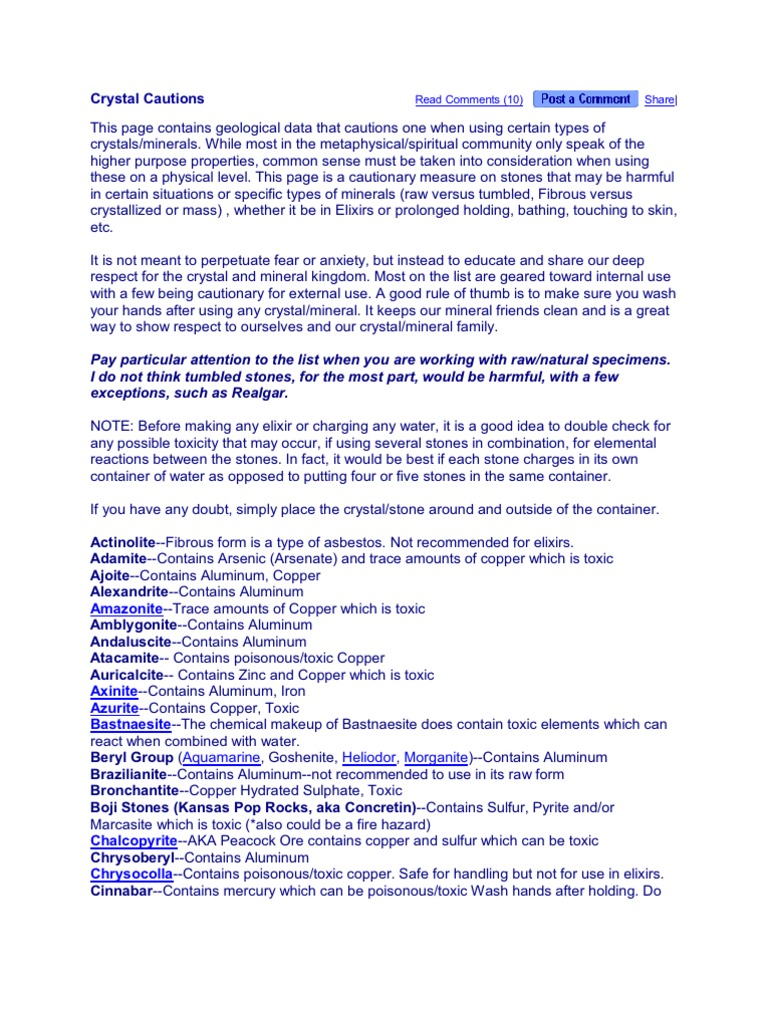 Crystal Cautions | PDF