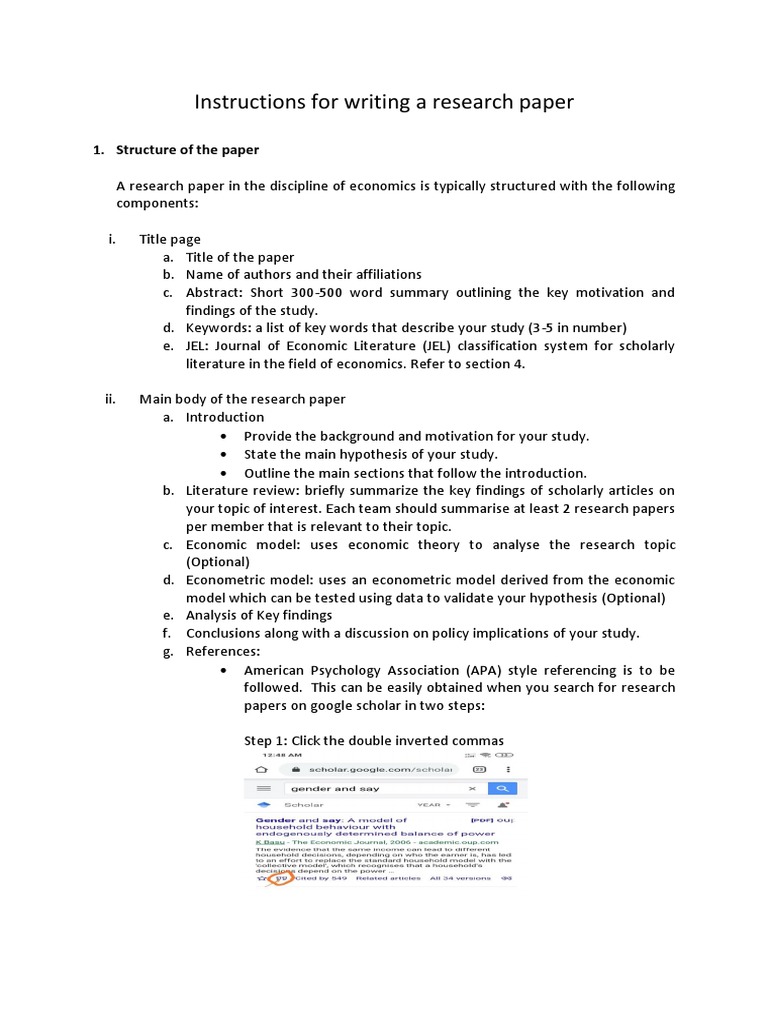 Instructions For Writing Research Paper | PDF | Art | Computers