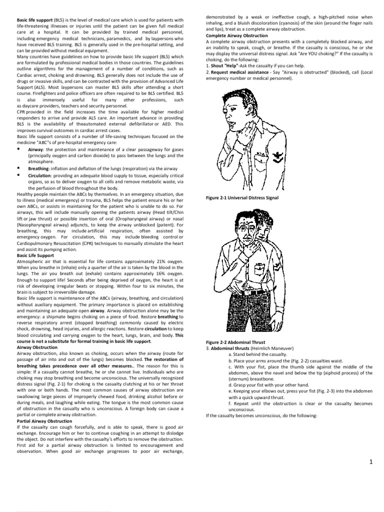Basic Life Support | PDF | Cardiopulmonary Resuscitation | Heart Valve
