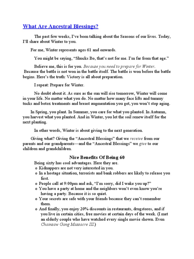 What Are Ancestral Blessings | PDF | Adultery | Joshua