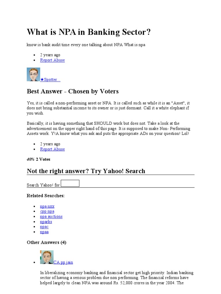 Understanding NPA in Banking Sector | PDF | Securitization | Banks