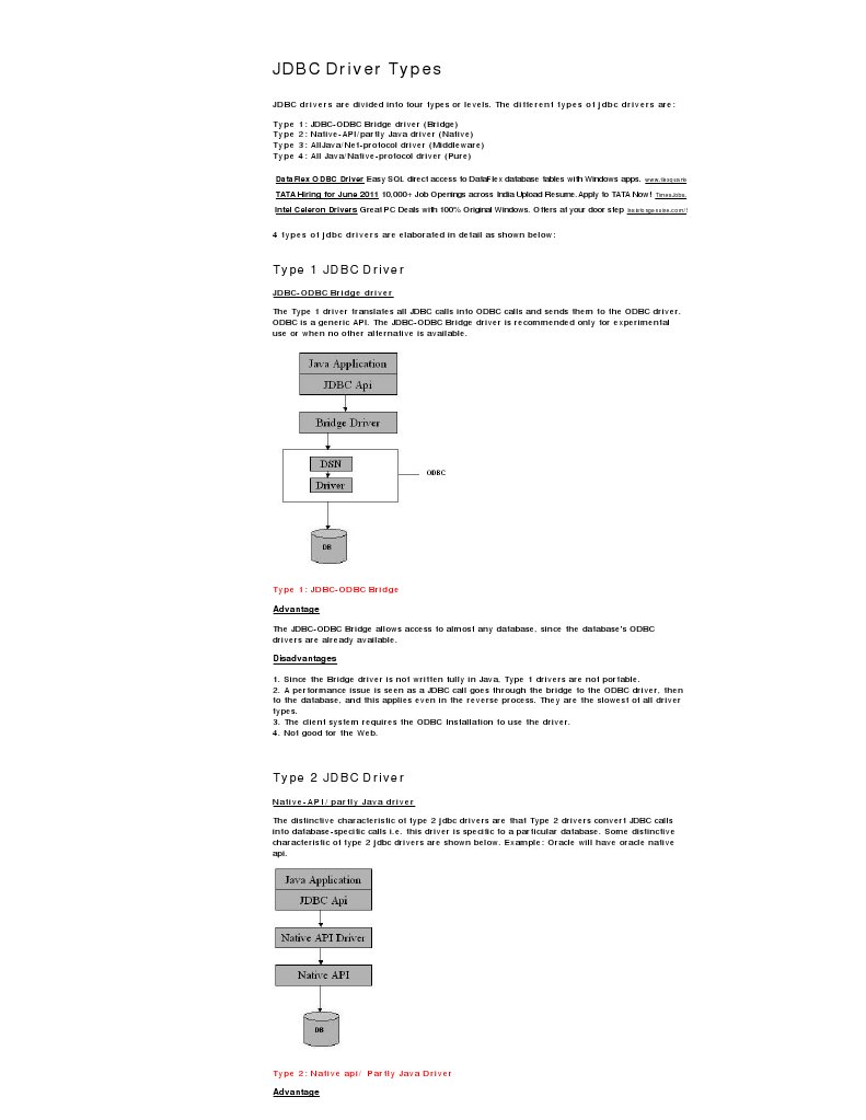 Overview of JDBC Driver Types | PDF | Databases | Computing Platforms
