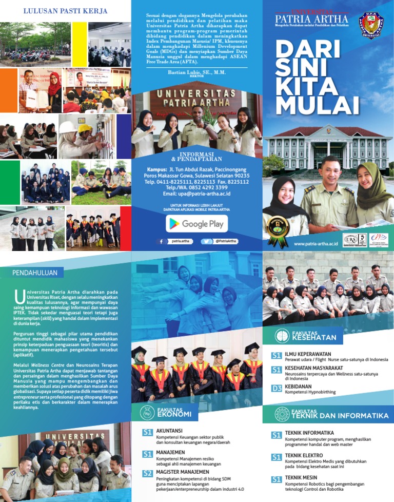 Informasi Pendaftaran Universitas Patria Artha | PDF