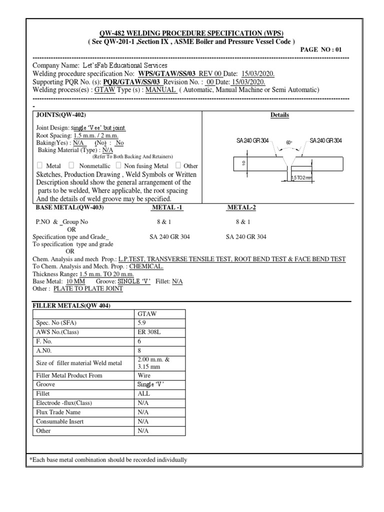 Page No: 01: SA 240 GR 304 SA 240 GR 304 | PDF | Welding | Construction