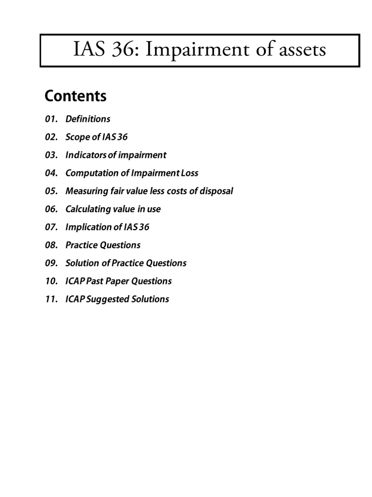 IAS 36 Impairment | Download Free PDF | Depreciation | International ...