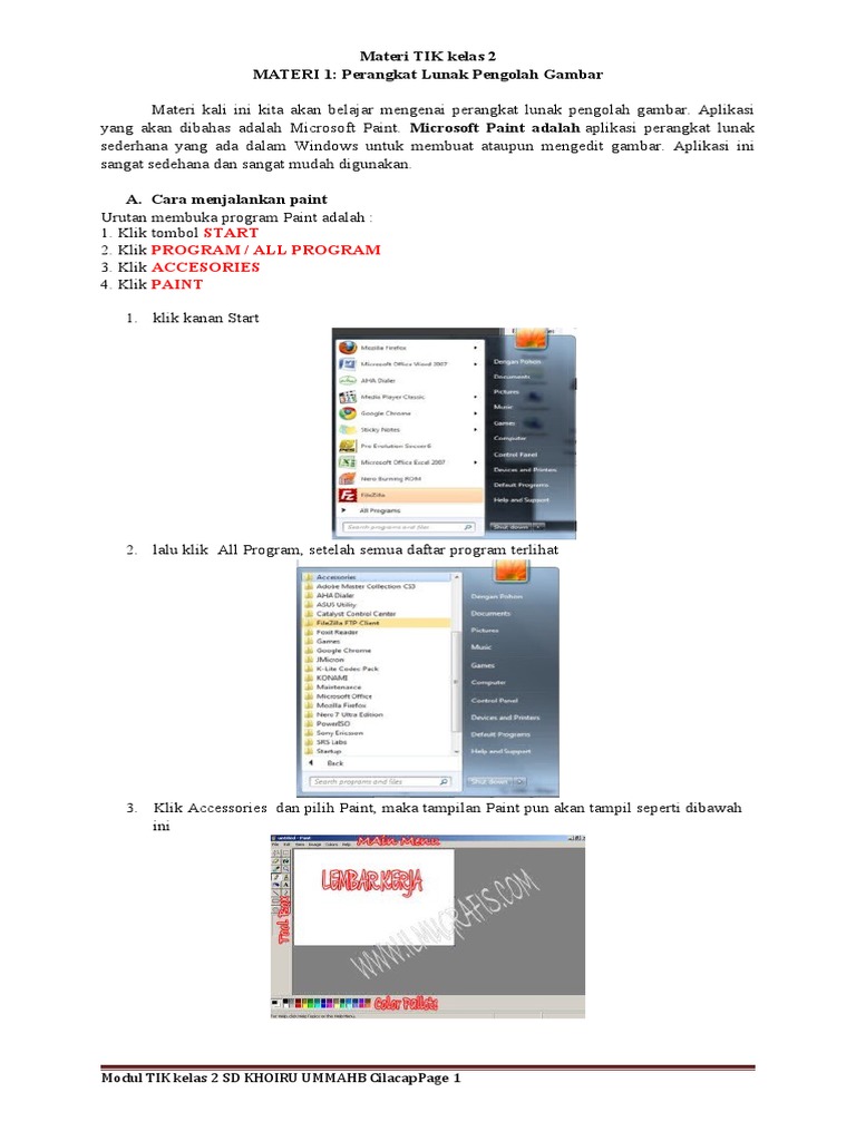 Rangkuman Materi TIK Kelas 2 | PDF | Komputer