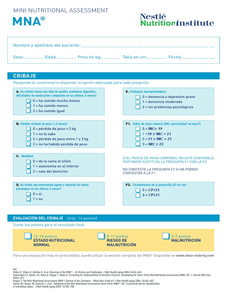 NUTRICIÓN Mna - Guide - Spanish | PDF | Índice de masa corporal | Epidemiología
