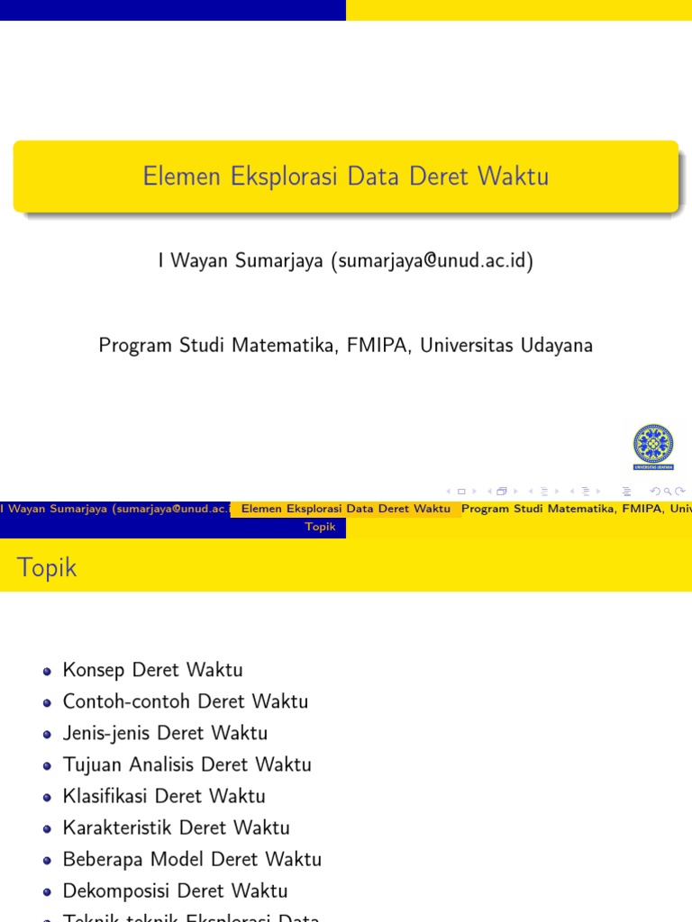 01 Elemen Eksplorasi Data Deret Waktu Presentasi | PDF