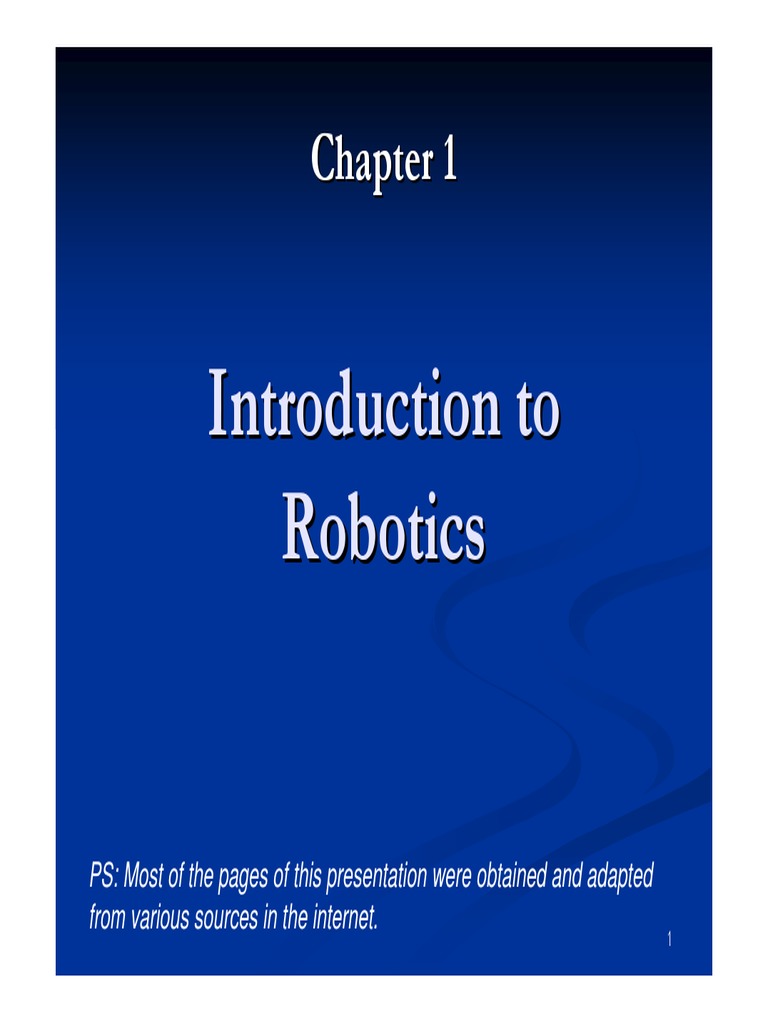 CH - 1 - Introduction To Robotics | PDF | Robotics | Robot