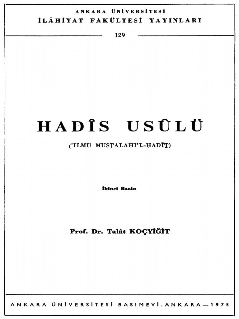 129 Hadis Usulü | PDF
