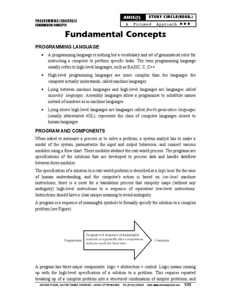 Fundamental Concepts Programming Language Pdf Computer Programming Object Oriented