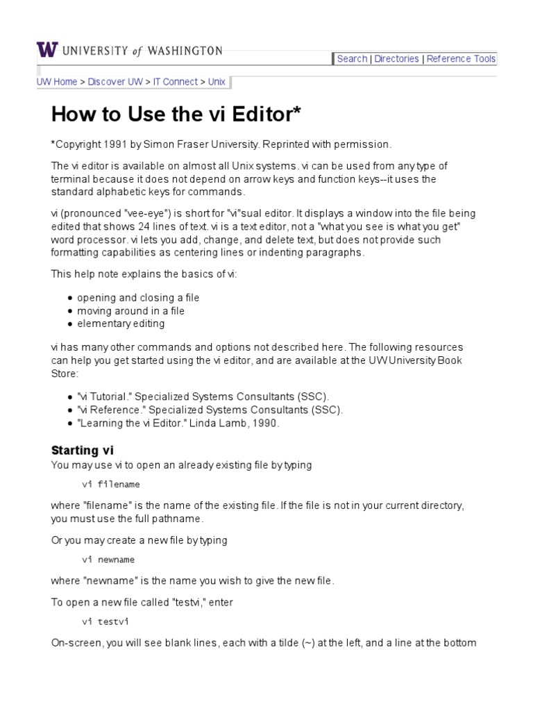 How To Use The Vi Editor | PDF | Letter Case | Cursor (User Interface)