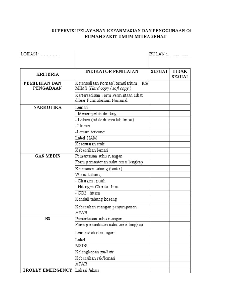 Formsupervisi Pkpo | PDF