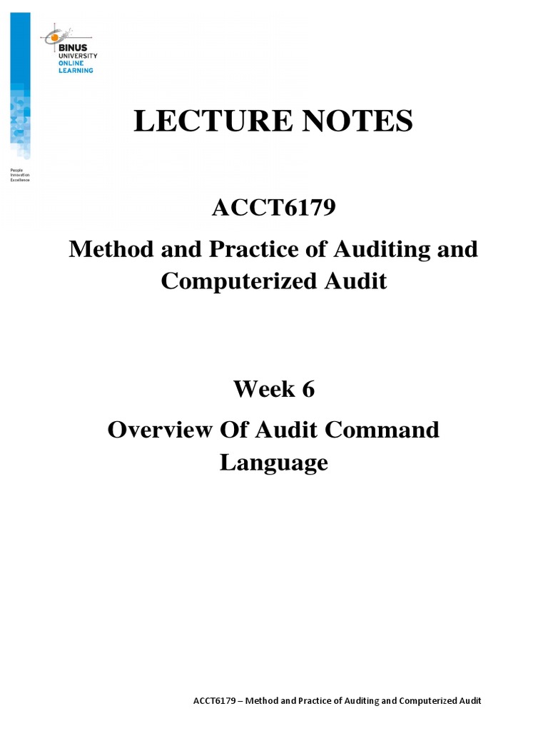 LN6-Overview of Audit Command Language R1 | PDF | Komputer