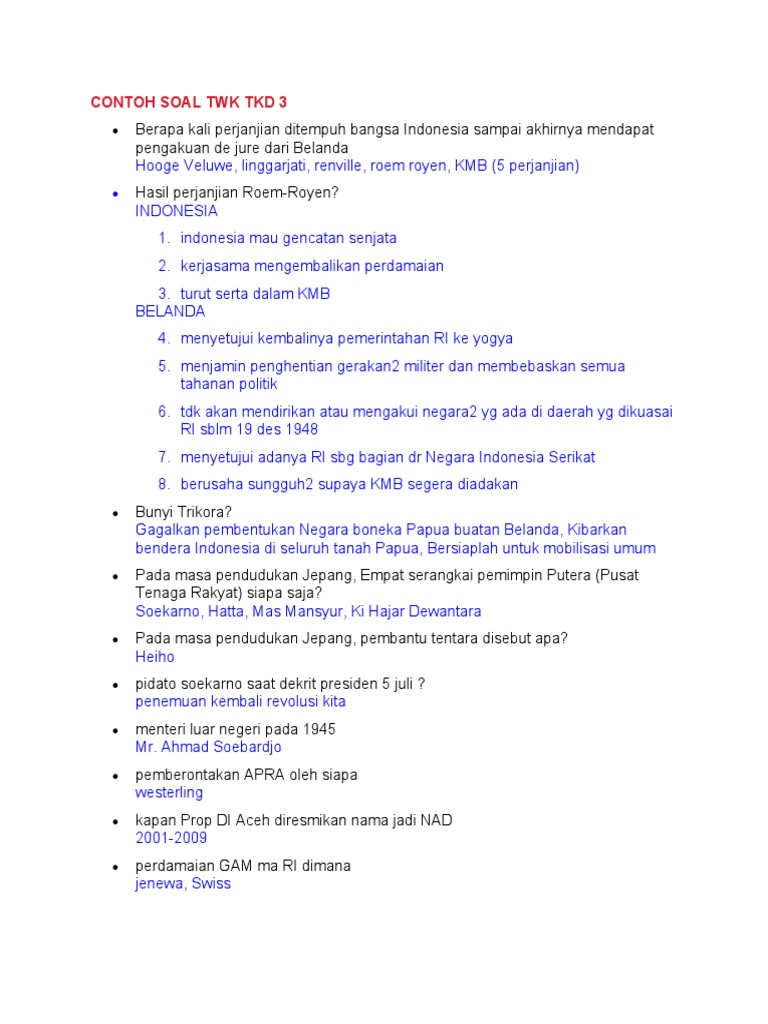 Contoh Soal TWK TKD 3 | PDF