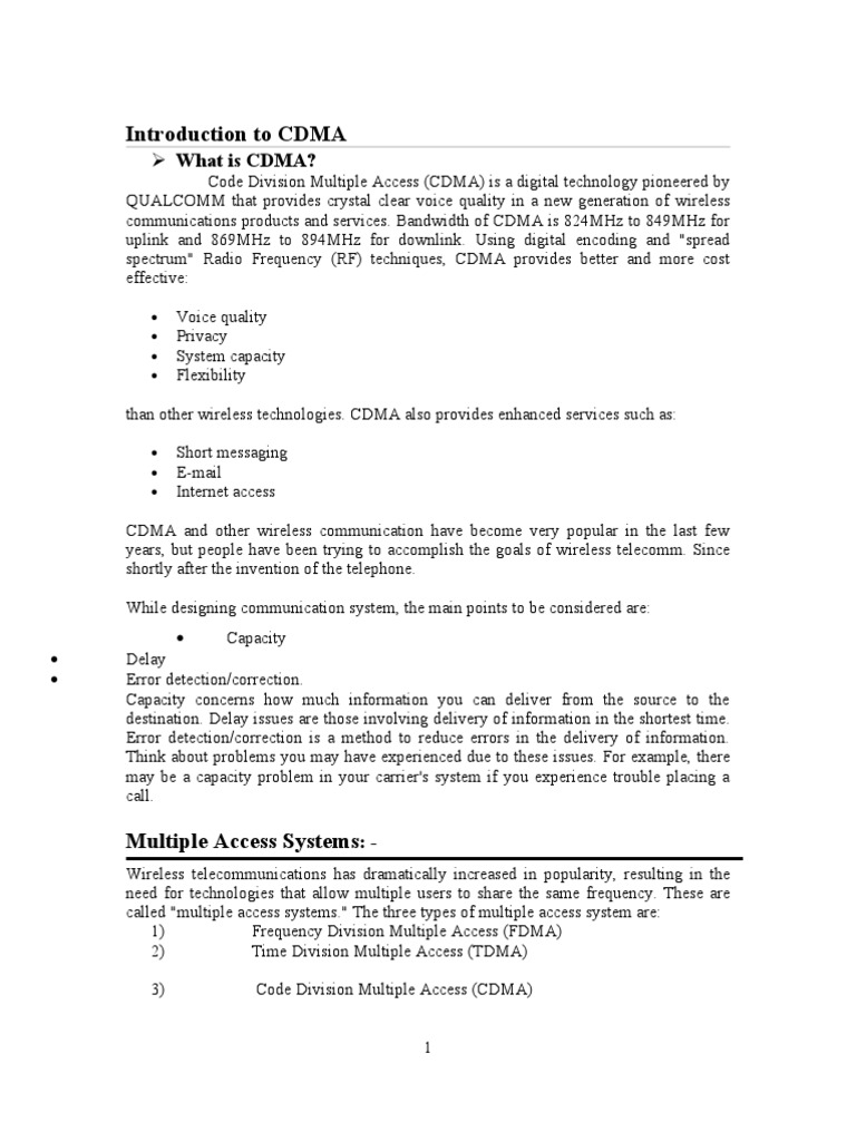 An In-Depth Look at Code Division Multiple Access (CDMA) Technology: Explaining its Key Features ...