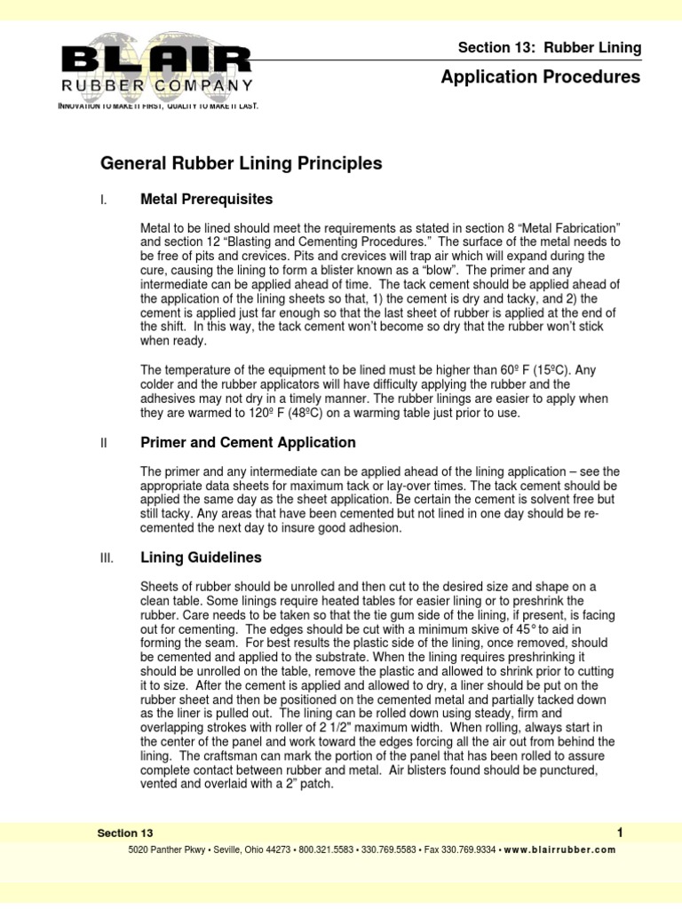 Rubber Lining Application | PDF | Pipe (Fluid Conveyance) | Seam (Sewing)