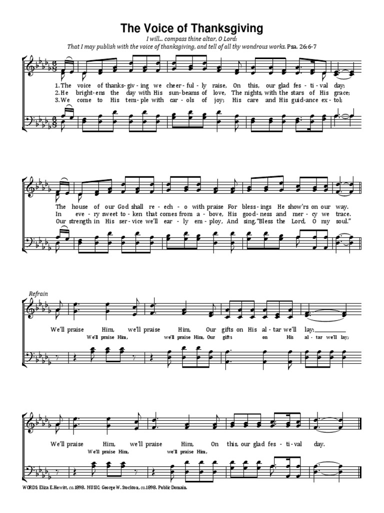 Voice of Thanksgiving Hymn | PDF