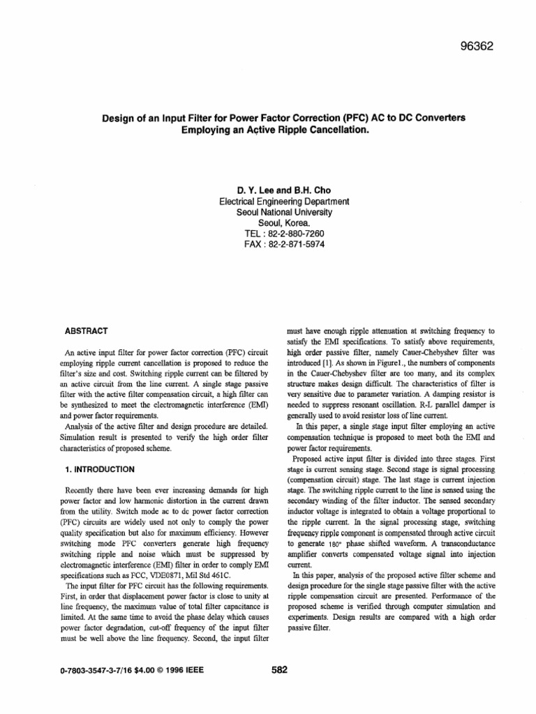 Design of An Input Filter For Power Correction (PFC) AC To DC ...