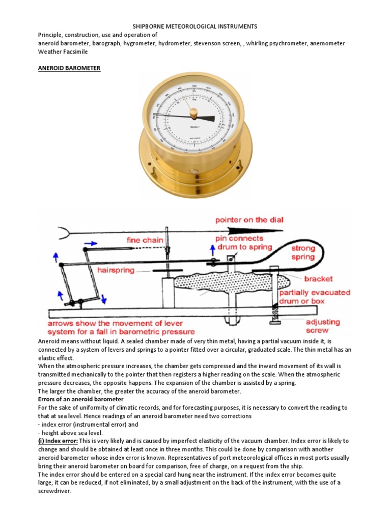 Shipborne Aneroid Barometers Explained | PDF | Metrology | Physical ...