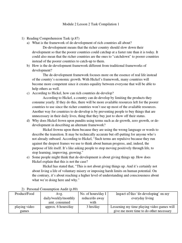 Module 2 Lesson 2 Task Compilation 1 | PDF | Science